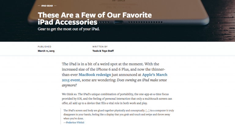 The Typekit Blog | Sites We Love from 2015