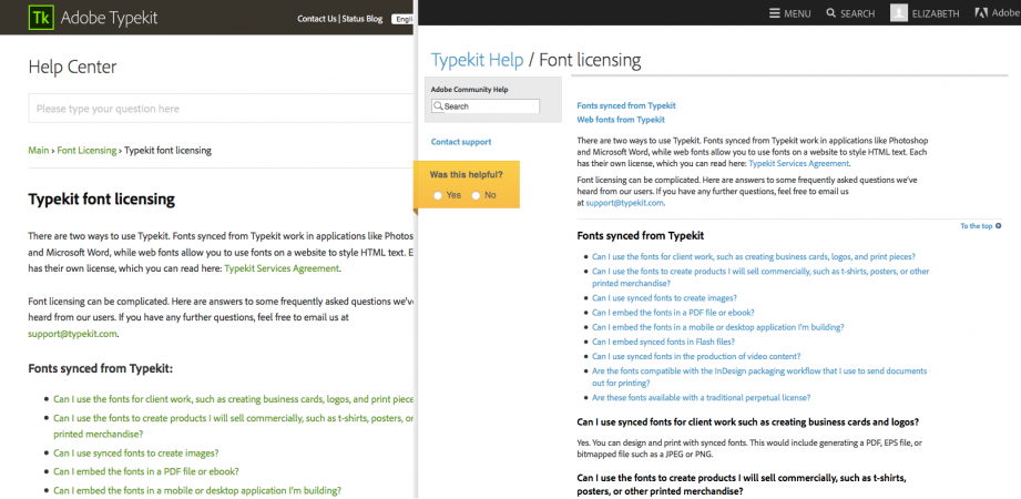 The Typekit Blog Typekit Help A Quick Guide And Some Updates To Our Documentation