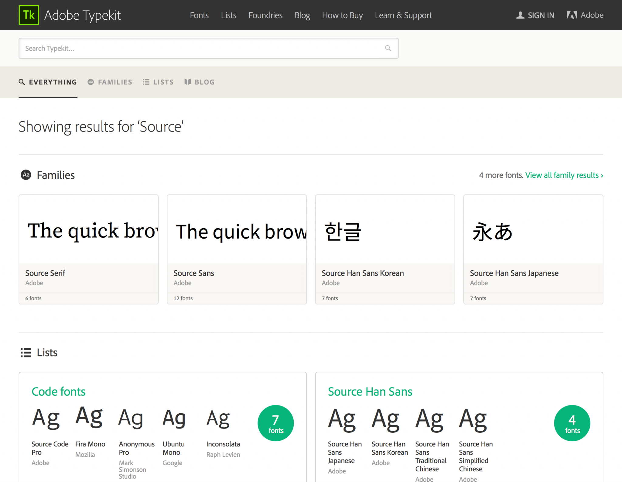 The Typekit Blog | Launched! See the new browsing UI on Typekit today